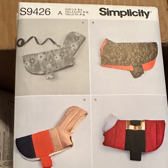 Simplicity | Dog | Simplicity S9426 Pet Coat Pattern Gray Red Orange ...